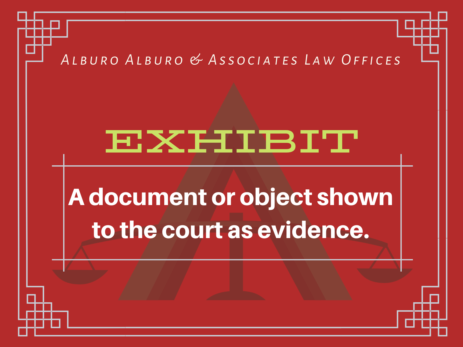 EXHIBIT - ALBURO ALBURO AND ASSOCIATES LAW OFFICES