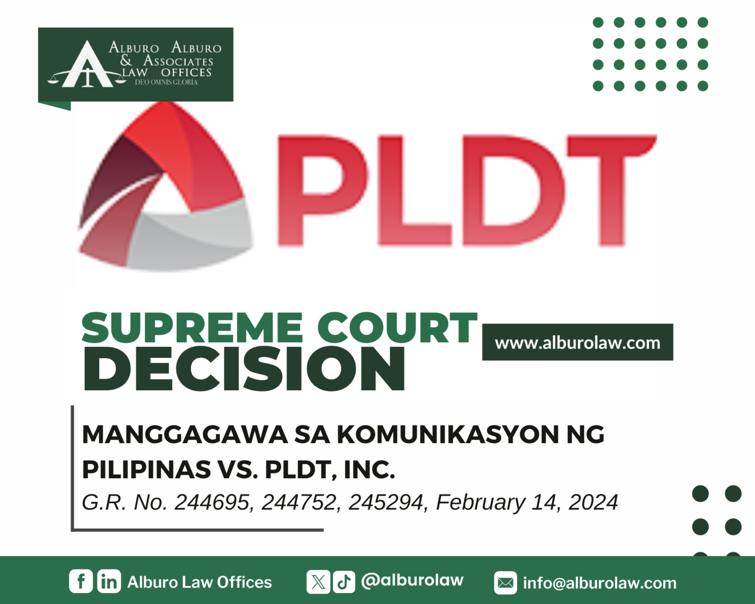 SUPREME COURT SAYS: PLDT WORKERS PERFORMING INSTALLATION, REPAIR, AND ...