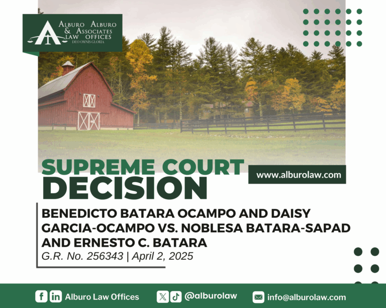 SC Upholds Validity of Unwritten Sale of Land - ALBURO ALBURO AND ...